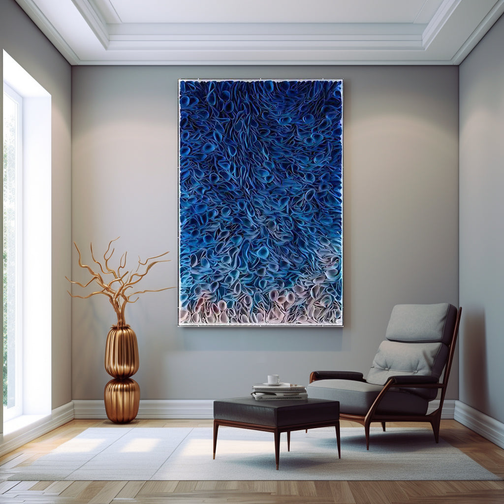 Blue Fabric Wall Art Artnouveauvision
